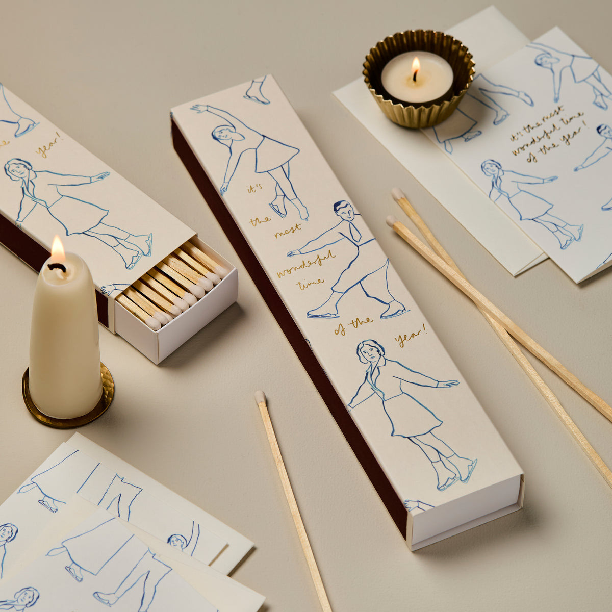 Ice Skaters Long Matchbox – Wanderlust Paper Co.